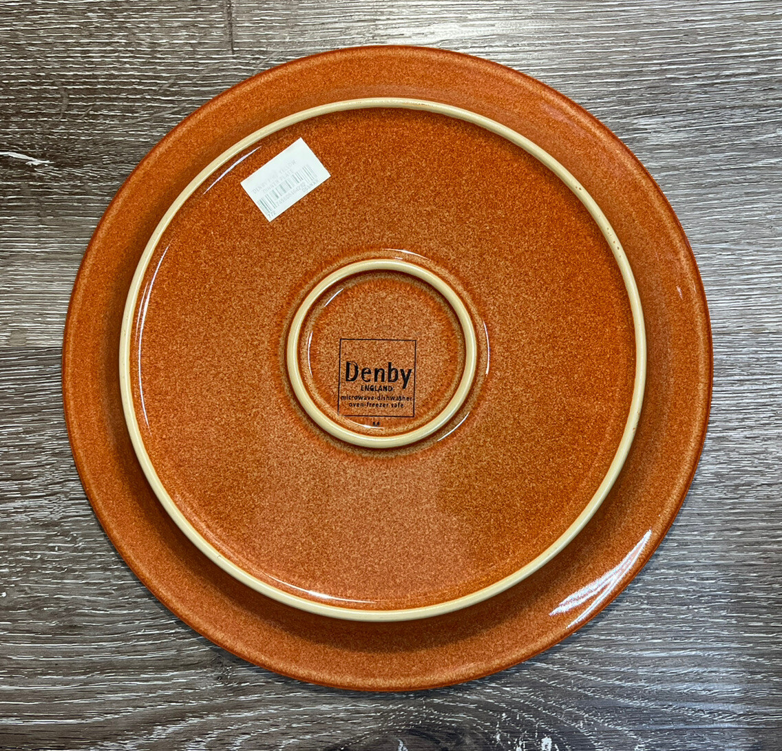 Denby Fire Yellow Dinner Plate ~new~ | eBay