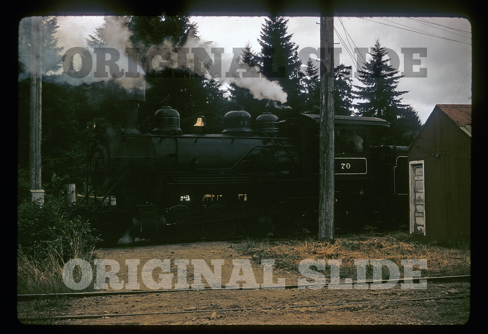 Orig 1960 Slide - Rayonier Lumber 2-8-2 #70 Washington Logging Railroad ...