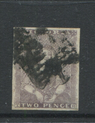 VICTORIA 1850 2D LILAC MAUVE HALF LENGTH SG 2. 4 BIG MARGINS. VF. RARE ...