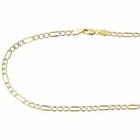 Real 10K Yellow Gold Diamond Cut Figaro Chain 3.50mm Necklace 16-30 ...