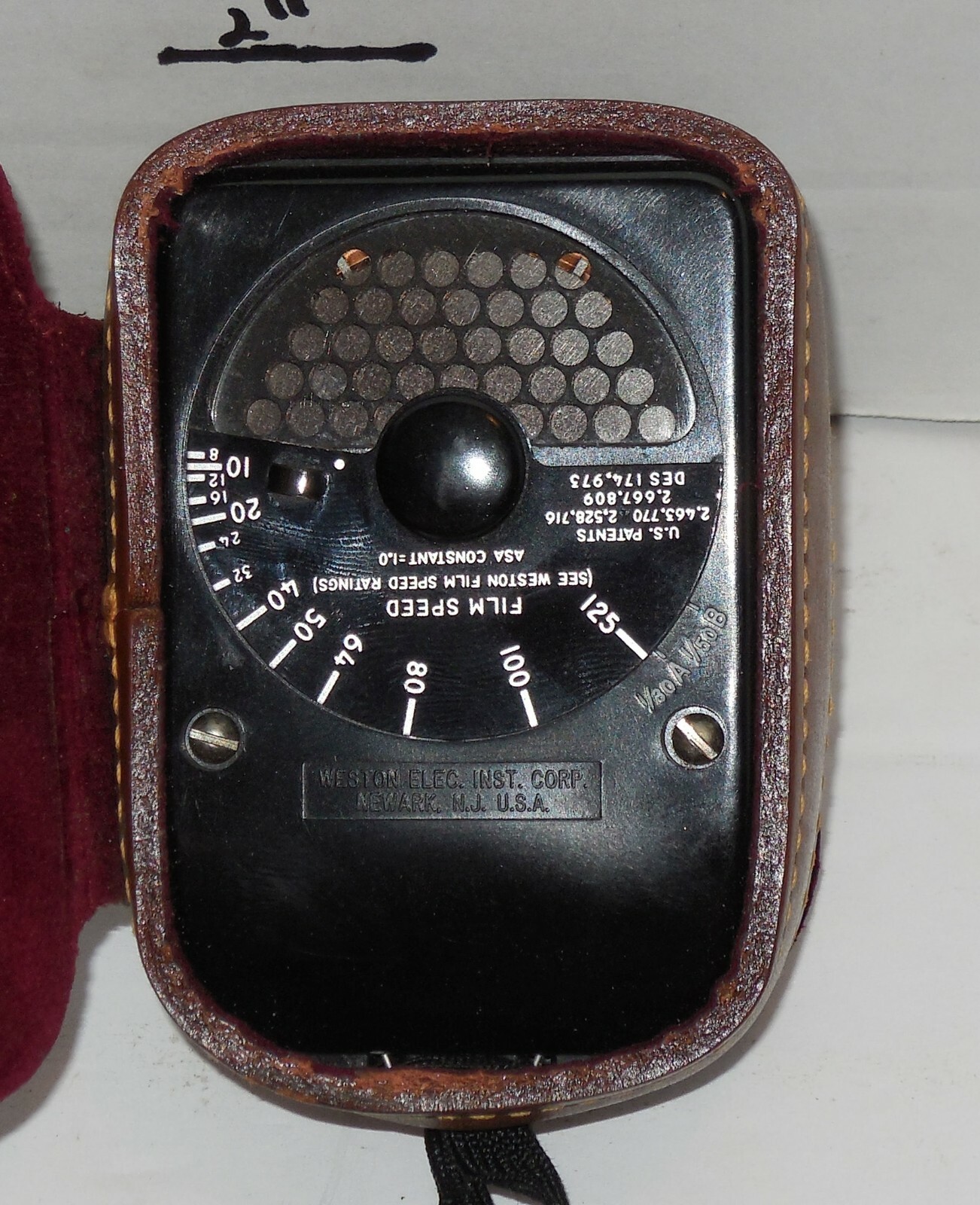 Weston Model 853 Direct Reading Exposure Meter Felt Lined Leather Case ...