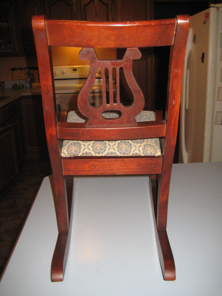 2 Childs Vintage Duncan Phyfe Harp/Lyre Back Side Chair Rocker Rocking ...
