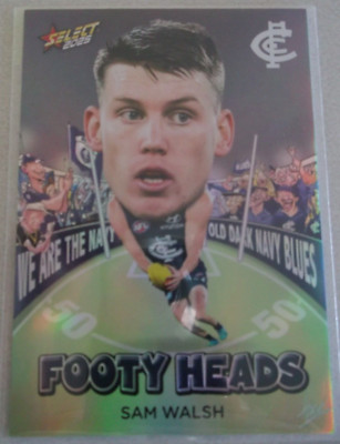 2025 SELECT FOOTY STARS AFL CARD FOOTY HEADS CARLTON BLUES SAM WALSH ...