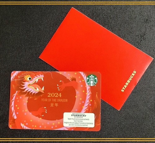 🇨🇦 CANADA 2024 STARBUCKS DRAGON ( MAG STRIP ) GIFT CARD WITH ENVELOPE ...