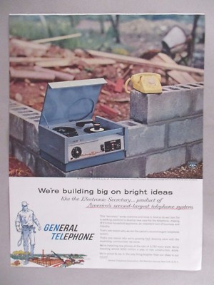 General Telephone "Electronic Secretary" Phone Answering Machine PRINT ...