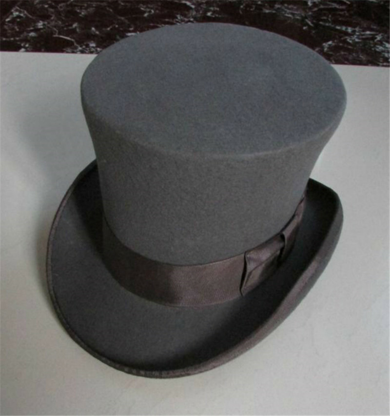 18cm Height 100% Wool Vintage Hat Mad Hatter Performing Magic Top Hat 3 ...