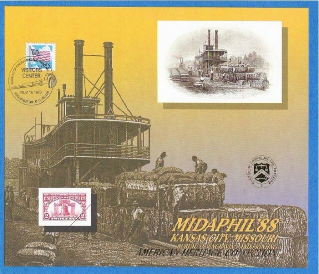 BEP souvenir card B 120 Midaphil 1988 V/C cancel 1926 2c Sesquicent ...