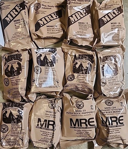 12CT MRE U.S. Military Ready to Eat Meals 10/25 NO EXP CASE B SEALED ...