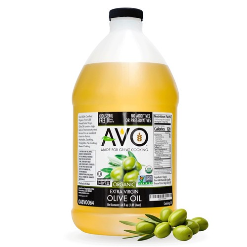 AVO ORGANIC EXTRA VIRGIN OLIVE Oil 64 Fl-oz Half Gallon NO ...