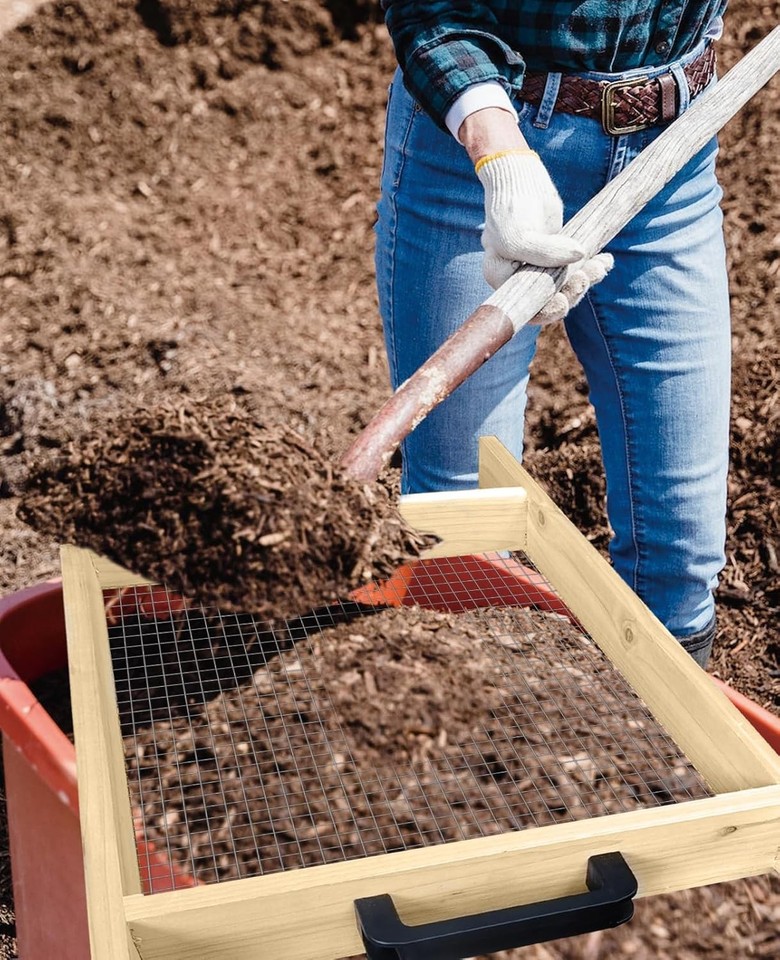 Large Soil Sifter, Dirt Sifter for Gardening, Use in a Wheelbarrow ...