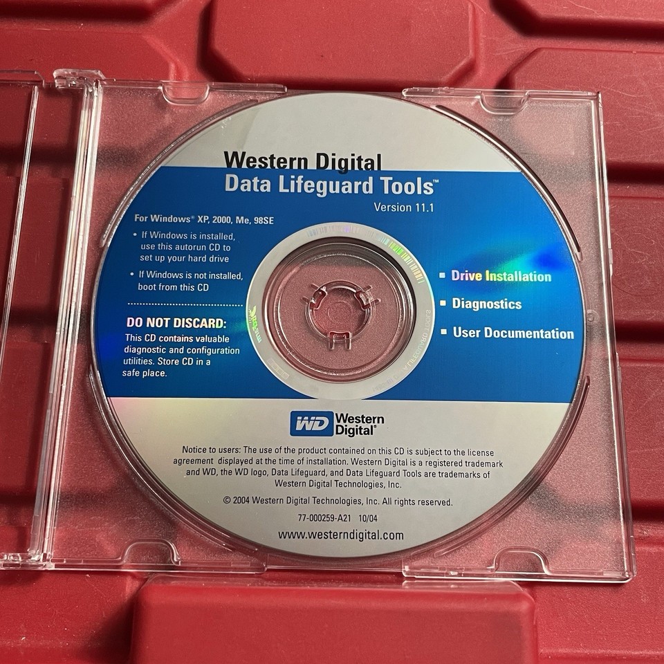 Western Digital Data Lifeguard Tools Version 11.1 CD ROM Disc Vintage ...