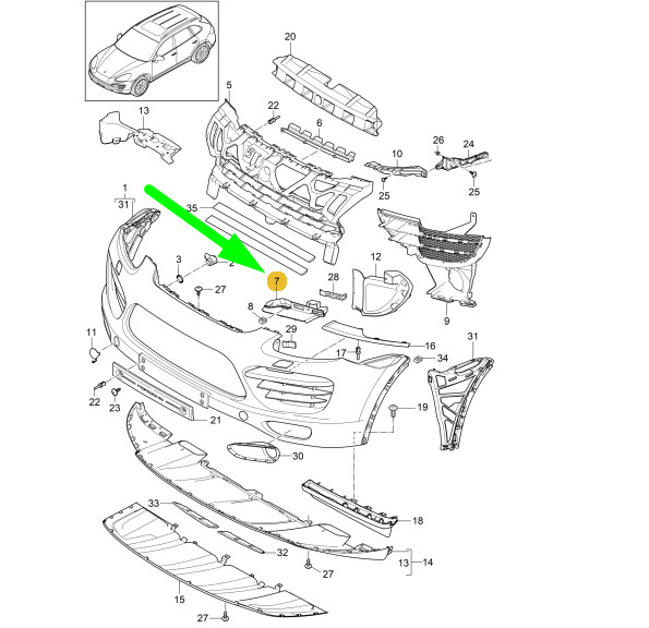 Genuine Porsche Cayenne 11-18 Front Bumper Left Water Deflector ...