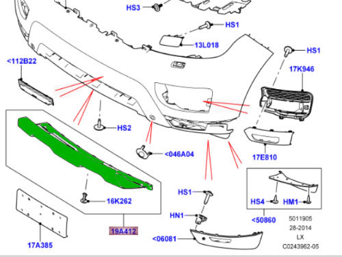 GENUINE LAND ROVER FRONT TOWING EYE HOOK COVER RANGE ROVER SPORT 14 ON ...