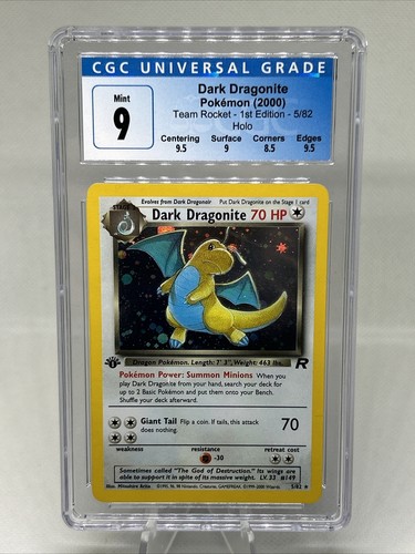 Pokemon Dark Dragonite Team Rocket 1st Edition Holo Rare #5 CGC 9 Mint ...