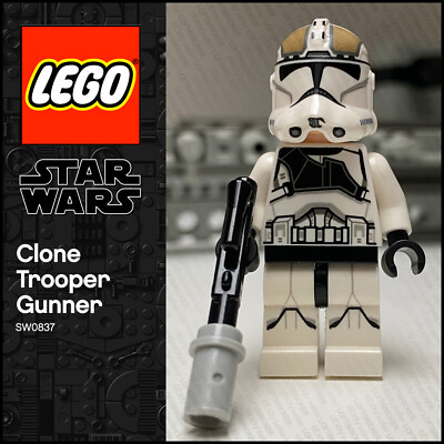 GENUINE LEGO Star Wars Minifigure Clone Trooper Gunner Phase 2 SW0837 ...