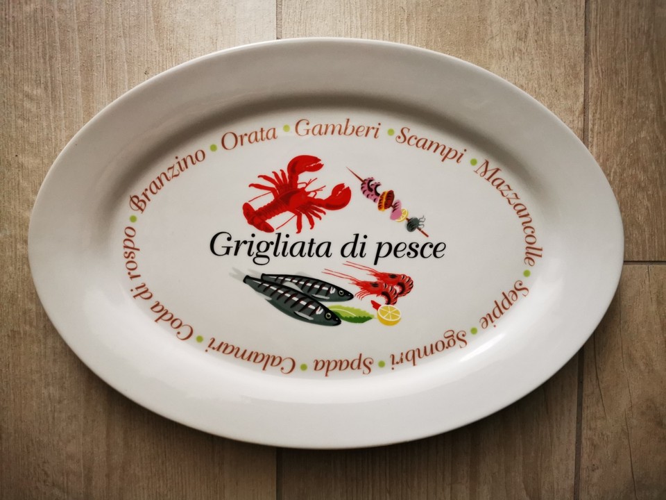 Vassoi Piatti da portata Ceramica per Grigliata Carne - Pesce Vintage ...