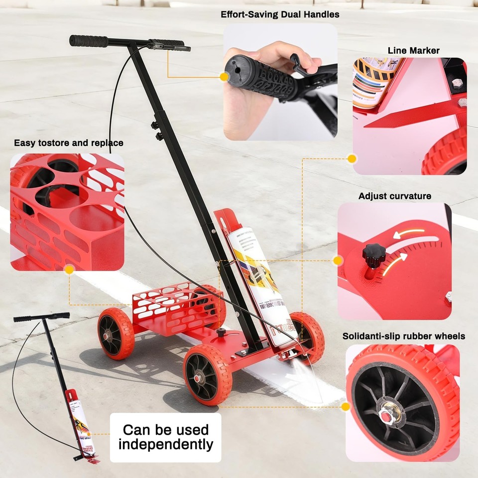 Parking Lot Striping Machine Paint Sprayer with Adjustable Arc and ...