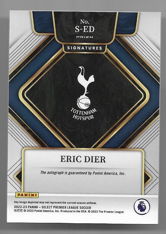 2022-23 Panini Select Premier League Autograph Auto Card : Eric Dier A2 ...