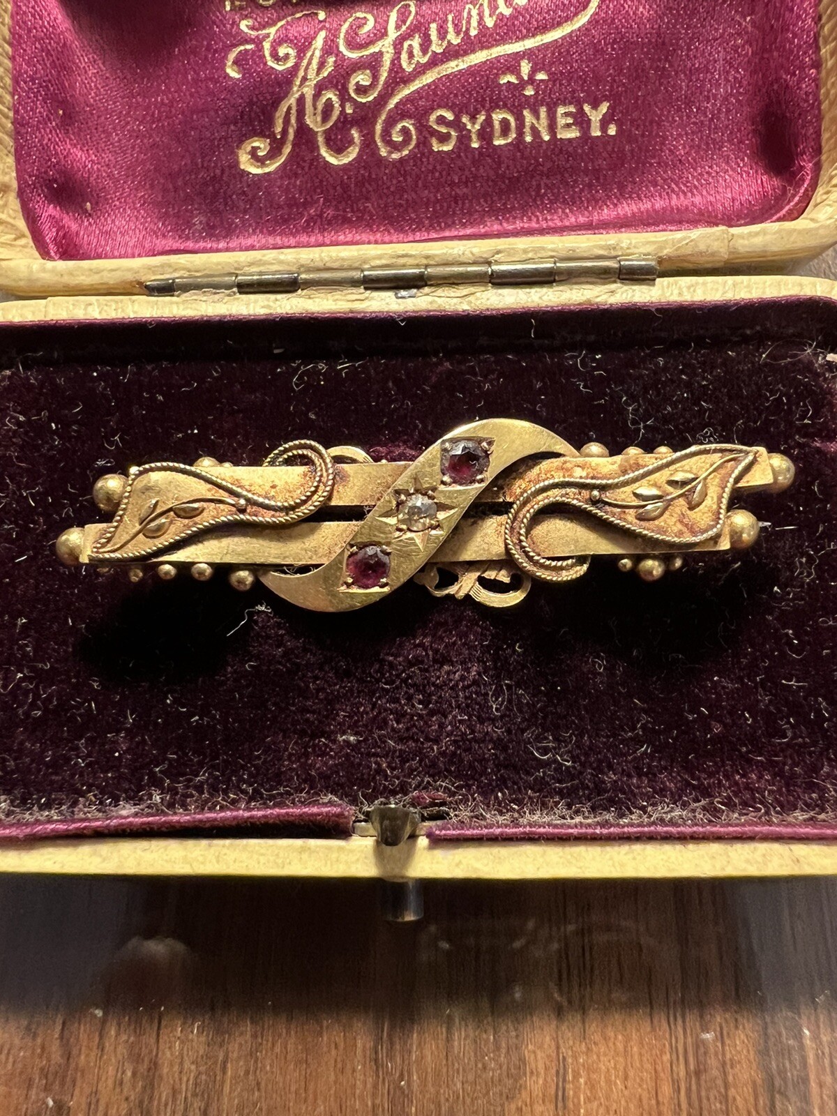 Victorian Chester Gold Diamond & Ruby Gold Bar Brooch | eBay