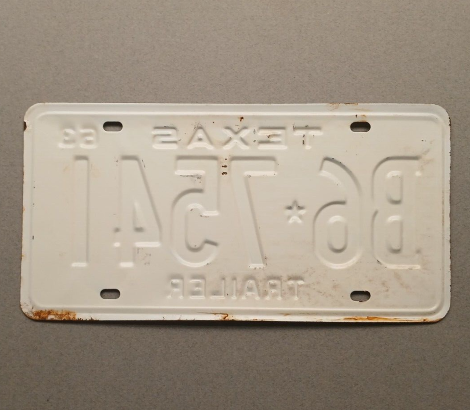 🐾 1963 TEXAS "TRAILER" LICENSE PLATE (B6-7541) | eBay