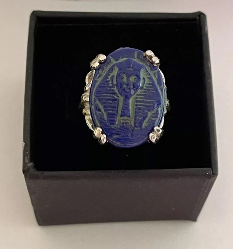 Art Deco Neiger Bros Egyptian Revival Blue Czech Glass Bead in ...