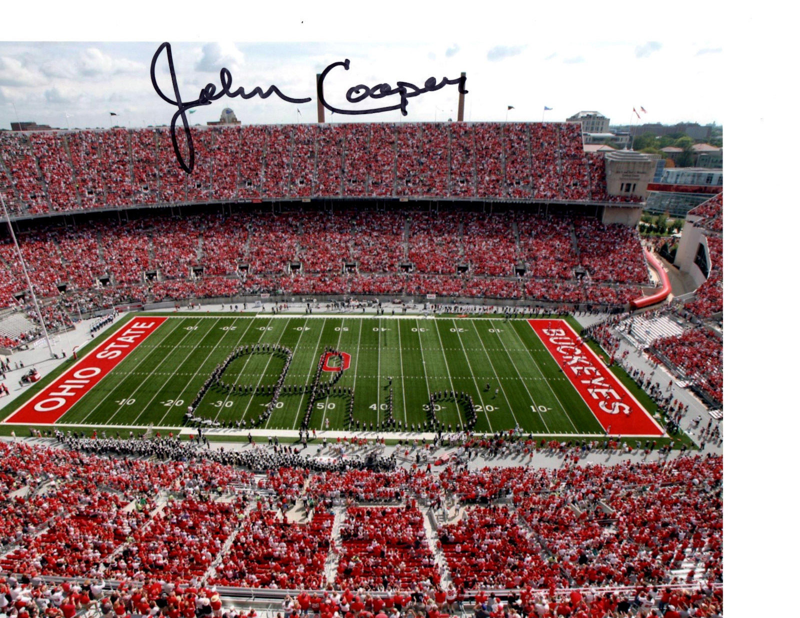 John Cooper Ohio State signed autographed football photo Buckeyes COA a ...