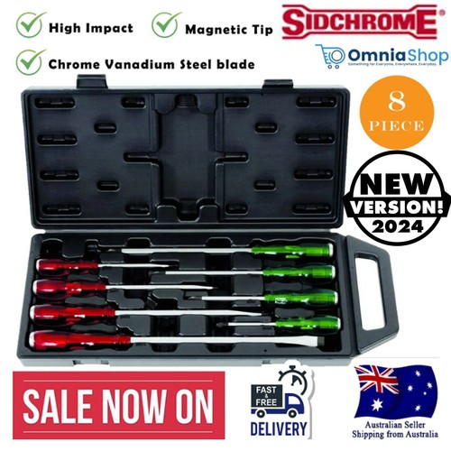 Sidchrome Screwdriver Set Tool Repair Magnetic Thru-Tang Acetate Screw ...
