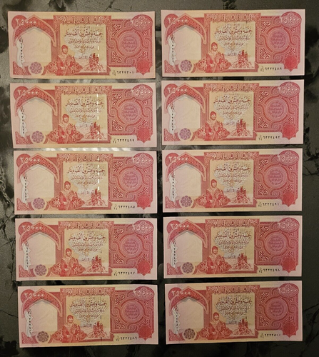 250,000 Uncirculated Iraqi Dinar - 10 x 25,000 ( 1/4 Million IQD ...