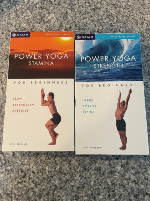 Gaiam Power Yoga ~ Stamina & Strength ~ 2 VHS Tapes w/Rodney Yee ...