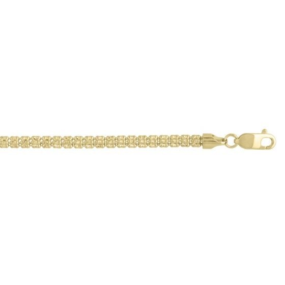 14k Yellow Gold 20" 3.1MM Sparkle Ice Link Chain Necklace Iced Rope 16 ...