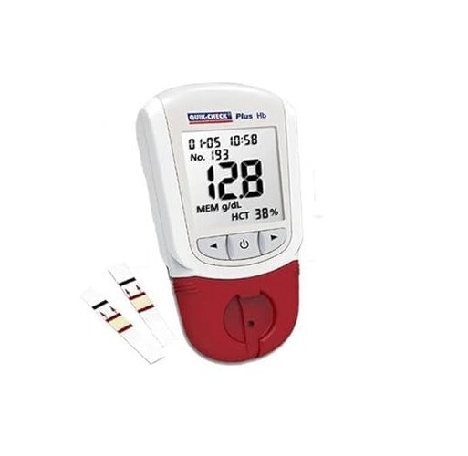 Quick Check Instant Hb Hemoglobin Testing meter with 20 Test Strip Free ...