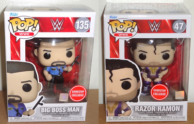 FUNKO POP WWE #47 RAZOR RAMON & #135 BIG BOSS MAN GAMESTOP EXCLUSIVE ...