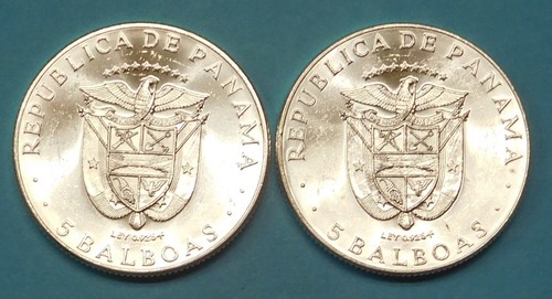 one 1970 Panama 5 Balboas Sterling .925 Silver Central American Games ...