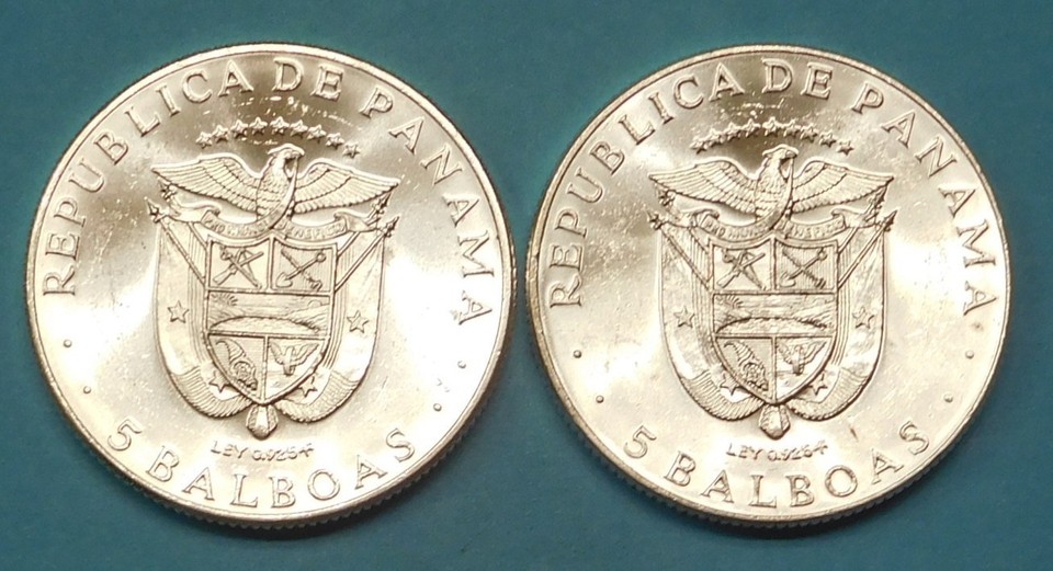 one 1970 Panama 5 Balboas Sterling .925 Silver Central American Games ...