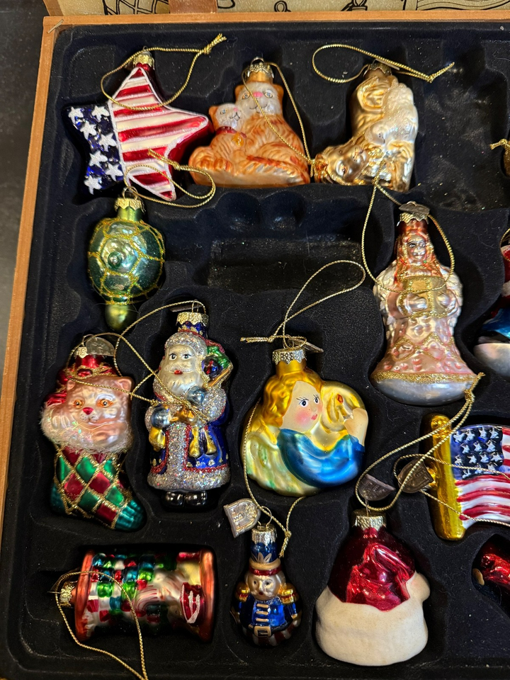 Thomas Pacconi Classics Glass Ornament Set Wooden Crate – 22/24 Pieces ...