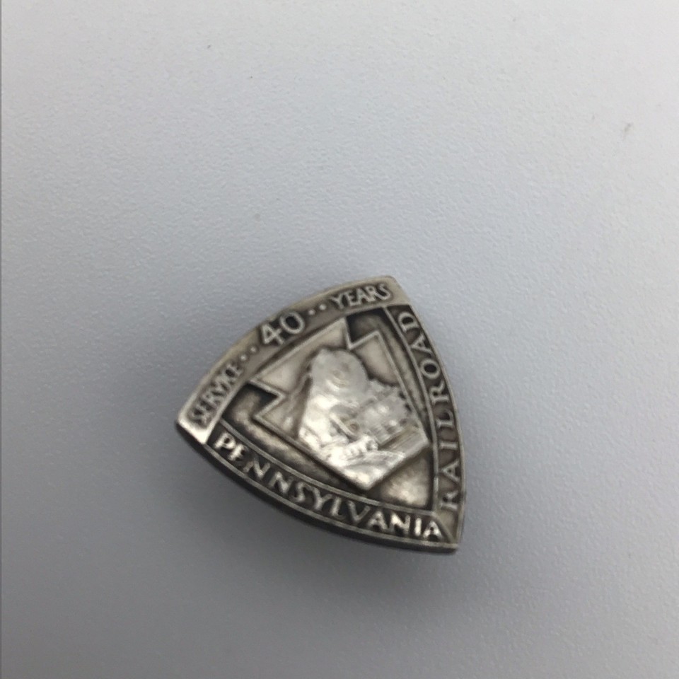 Pennsylvania Railroad 40 Year Service Pin Sterling Silver Presented ...