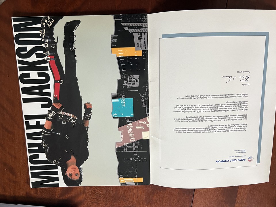 MICHAEL JACKSON PRIVATE CONCERT PROGRAM UNCF MADISON SQUARE GARDEN ...