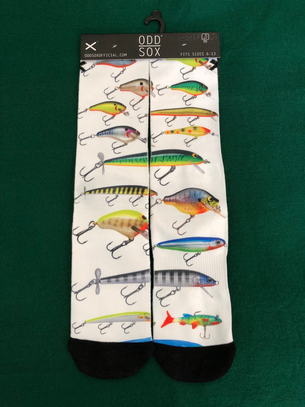 ODD SOX Fishing Lure Crew Socks (1 Pair) fits sizes 6-13 | eBay