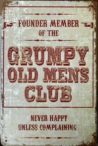 GRUMPY OLD MANS CLUB Garage Rustic Vintage Metal Tin Man Cave, Shed ...