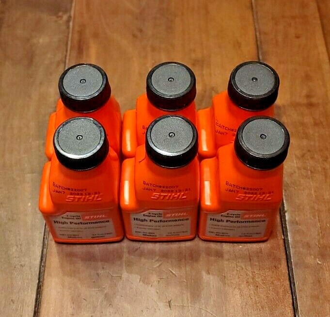STIHL (6) 1 Gal HP High Performance 2-Cycle Engine Mix Oil 2.6 fl oz ...