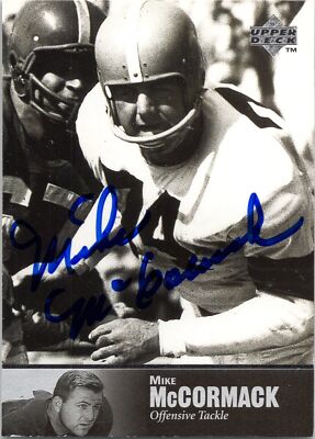 Mike McCormack Signed 1997 Upper Deck Legends Autographed Cleveland ...