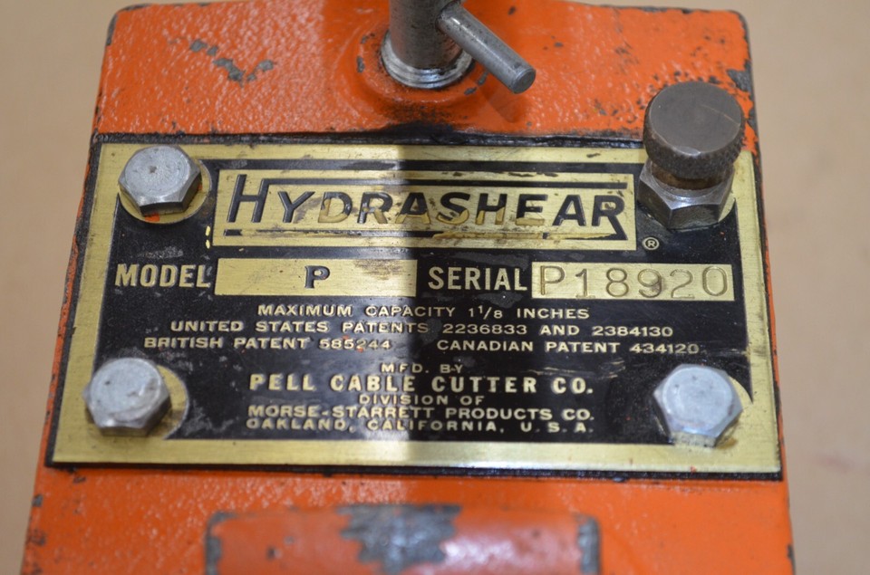 Pell Hydrashear Model P Cable Cutter 1 1/8" Capacity | eBay