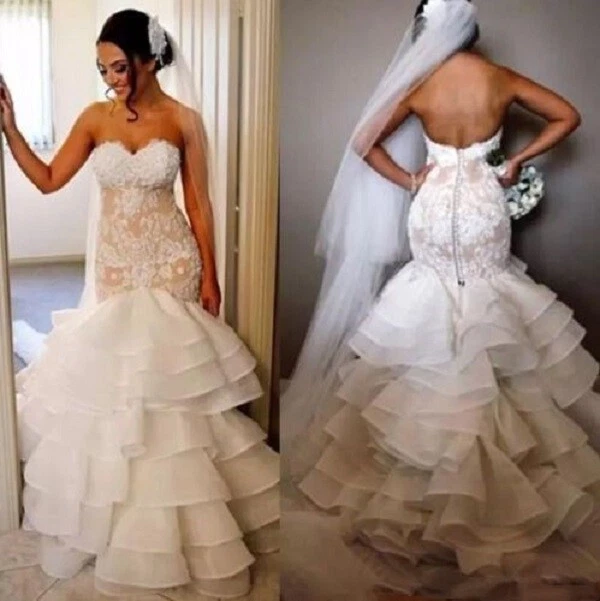 Mermaid Wedding Dresses With Ruffles Bottom Sweetheart