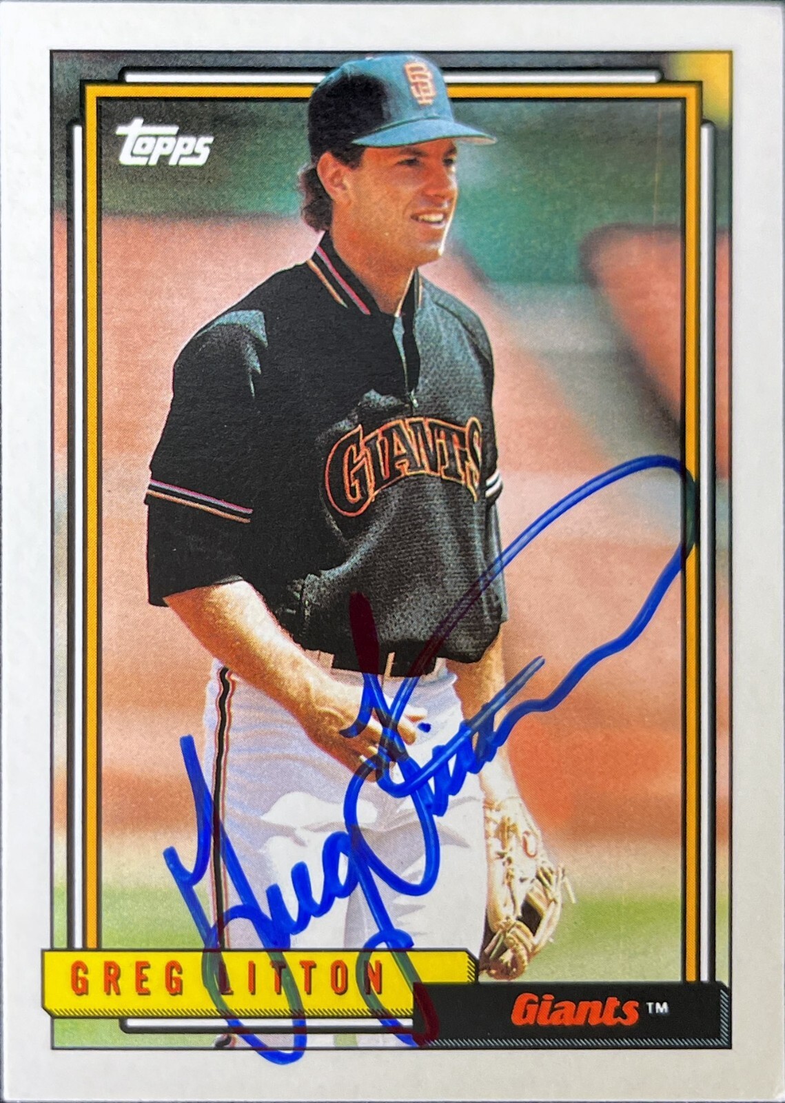 1992 Topps #238 Greg Litton San Francisco Giants AUTO SIGNED COA | eBay