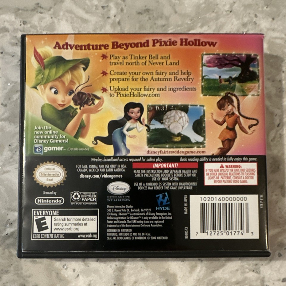 ☘️Disney Interactive Tinker Bell Lost Treasure Nintendo DS Wi-Fi Manual ...