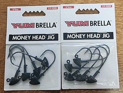 Lot Of 2. Yum Money Head Swimbait Jighead 5 Ct. Packs. Black. 3/16 Oz ...