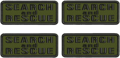 Search and Rescue embroidery patches 2x5 hook on back black letters | eBay