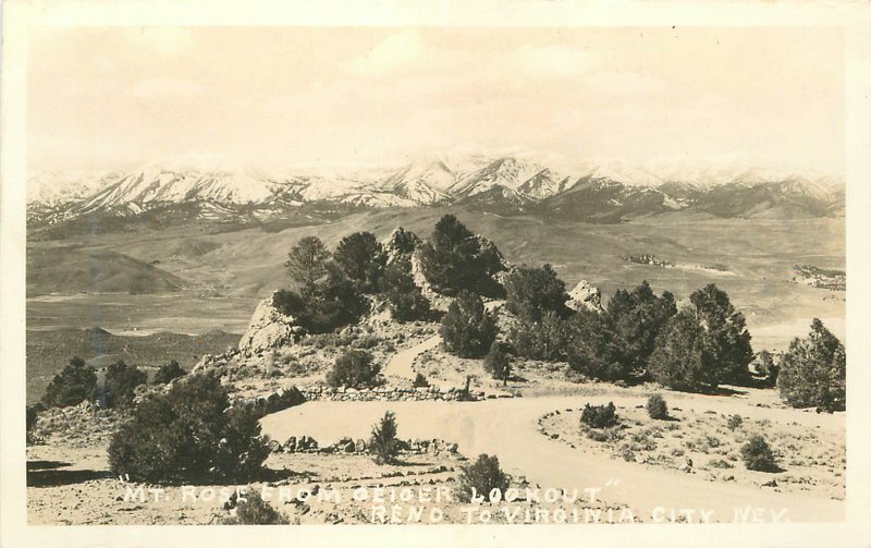 Nevada Virginia City Mt Glacier Geiger lookout RPPC Photo Postcard 22 ...