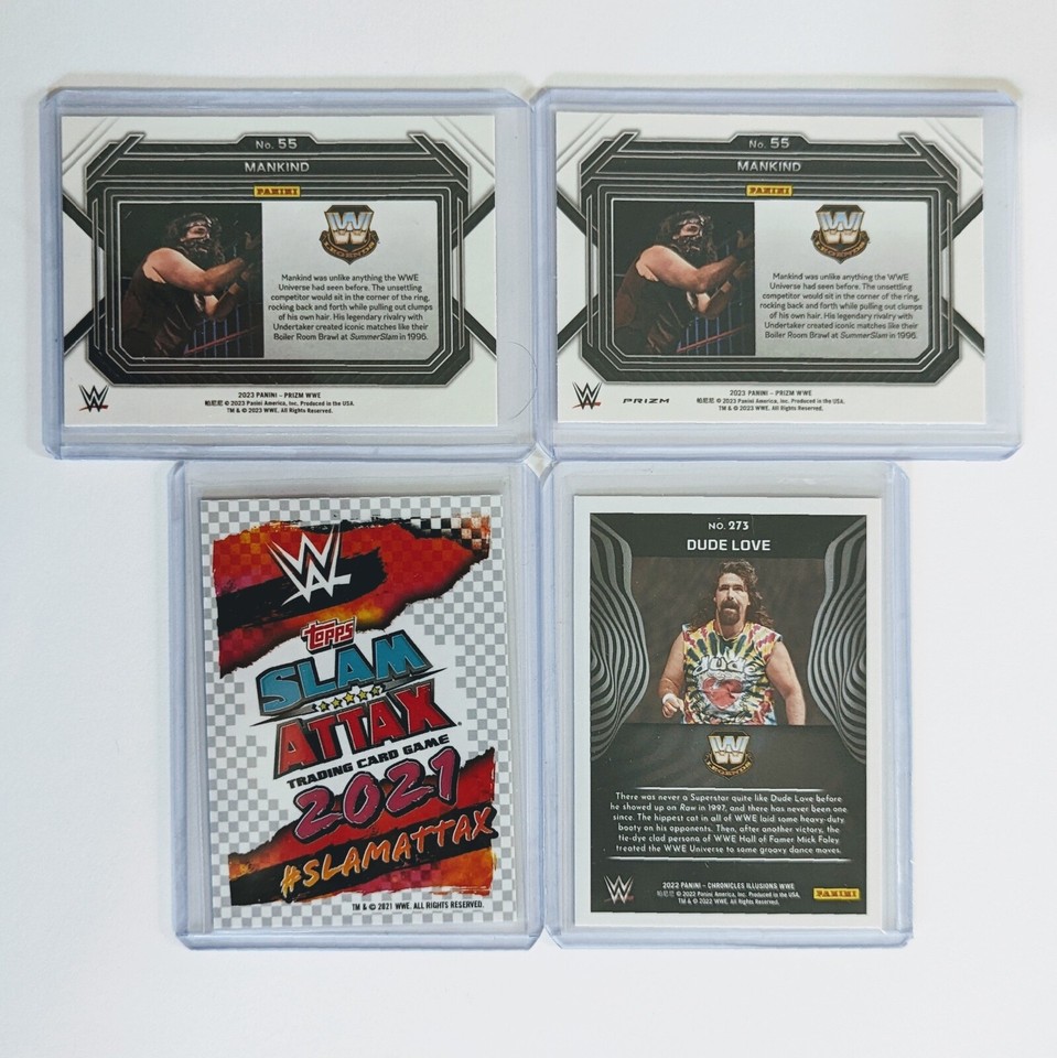 WWE TOPPS 4 CARD MIC FOLEY LOT MANKIND DUDE LOVE CHROME ATTAX HERITAGE ...