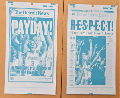 Detroit Pistons 2004 Champions Newspaper Printing Plates (2) Big Ben ...